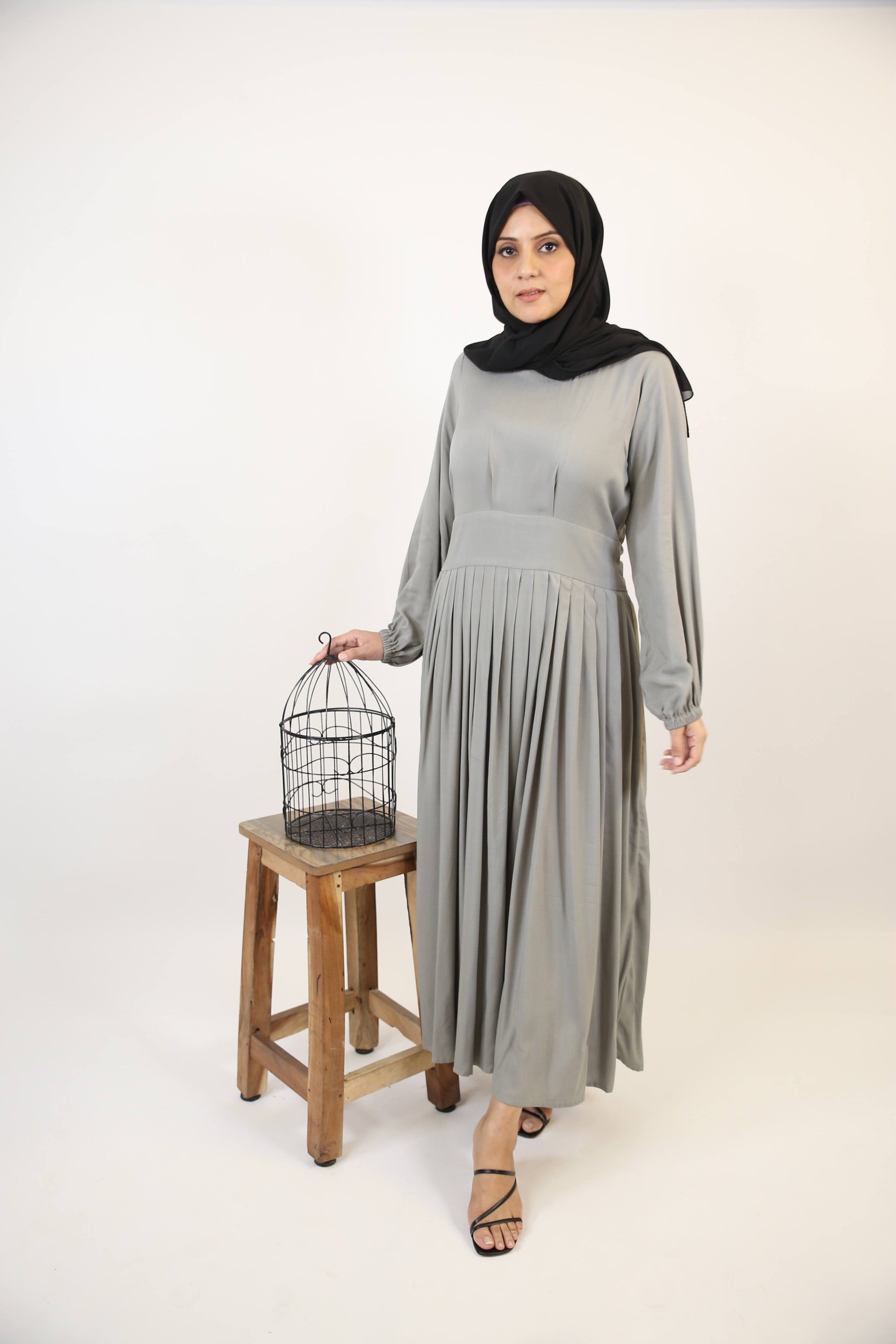 Ateek- Stunning Linen Ruffle Dream dress with back tie belt - Mint Gre